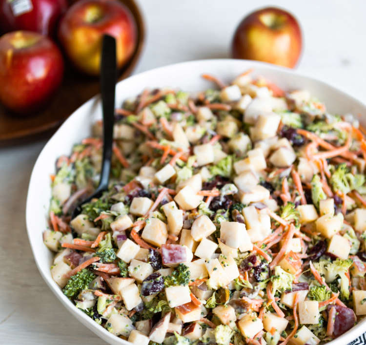 Cosmic Crisp Broccoli Salad with Tahini Dressing - Superfresh Growers
